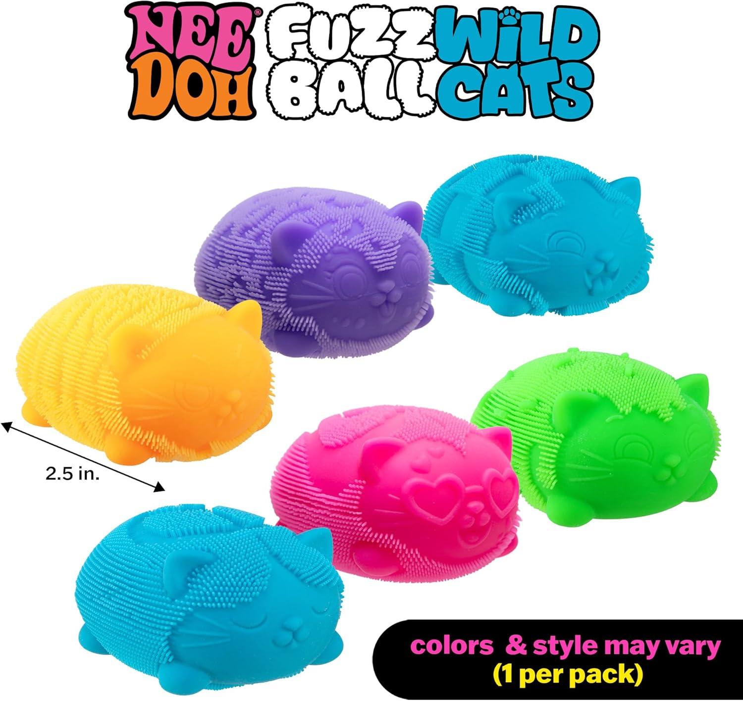 Schylling Needoh Wild Cats Fuzz Ball – Sensory Squeeze Toy – Colors May ...